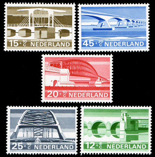 Zomerzegels uit 1968, met onder andere de (in 1983 gesloopte ...